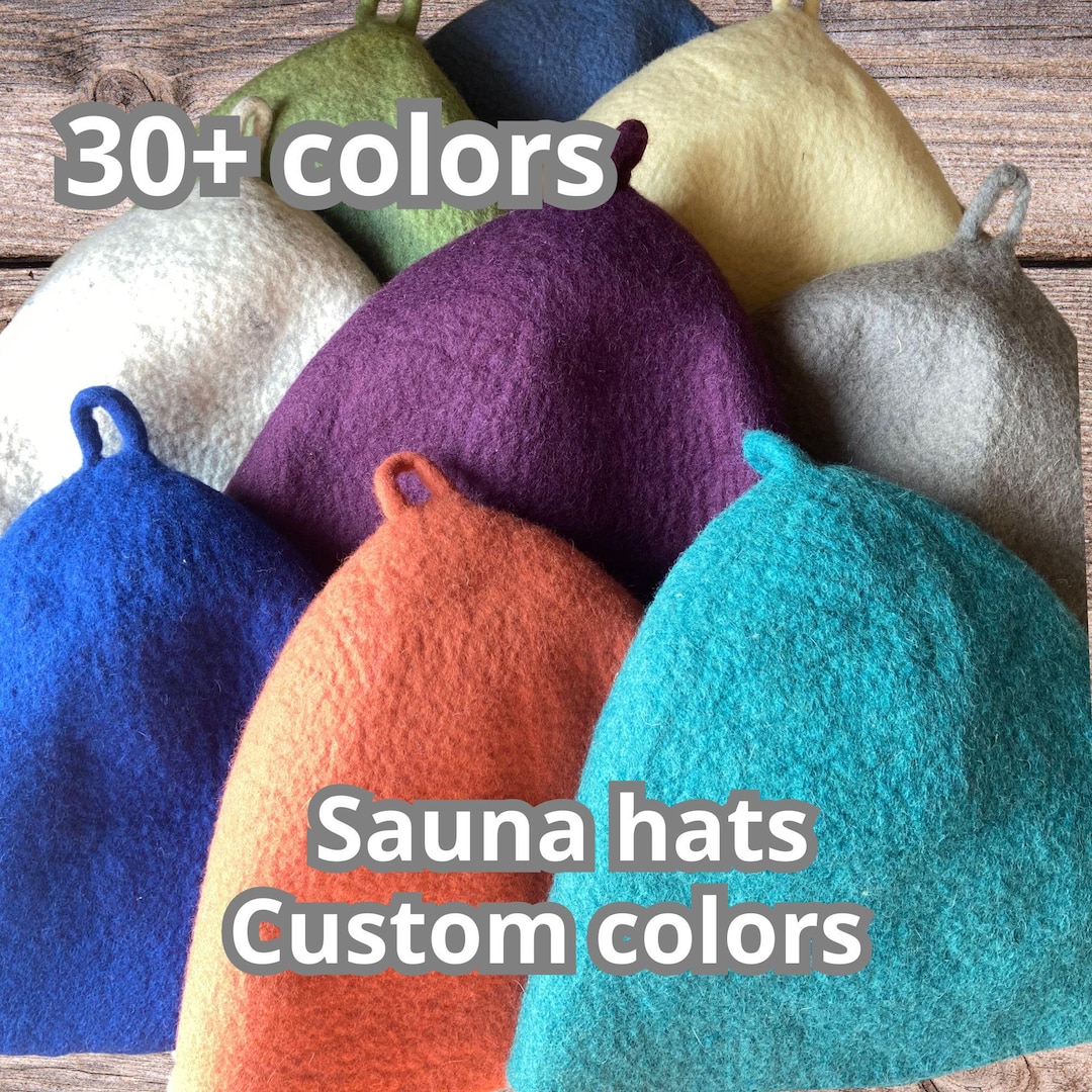 Handmade Wool Felted Sauna Hat: Custom Color, Eco-friendly - Etsy