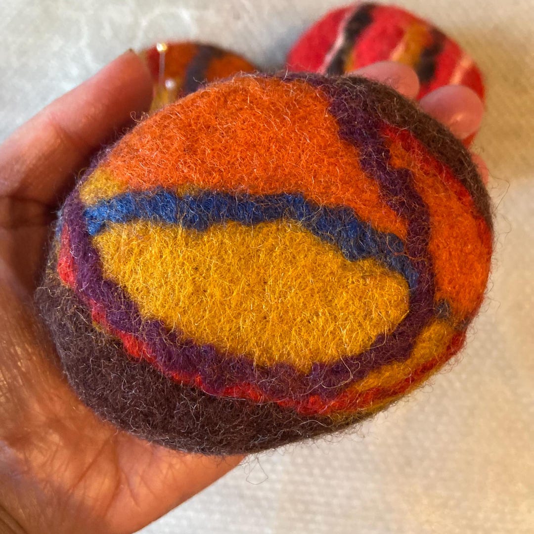 Handmade Wool Pincushion: Felted Stone Design, Needle Storage - Etsy