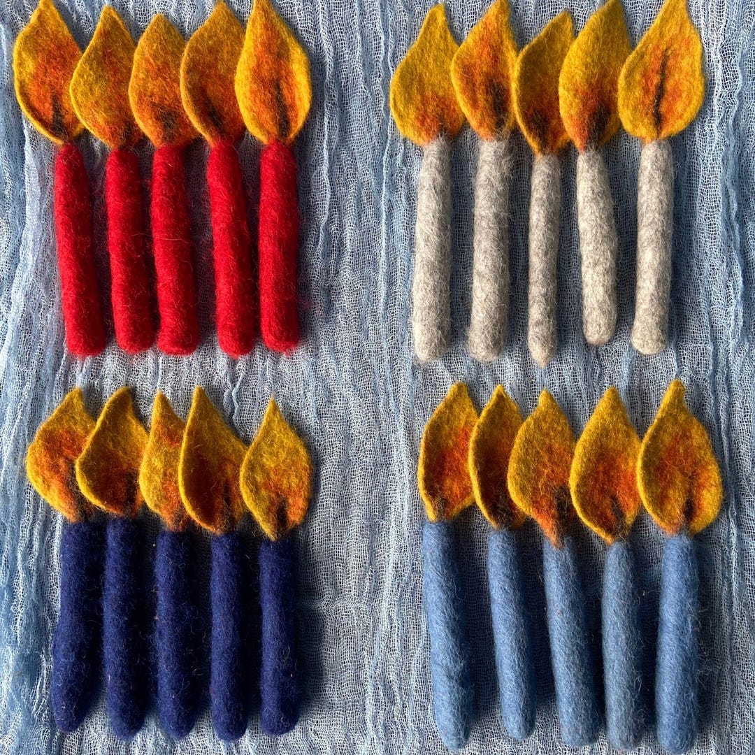 Candle Felted 100% Wool-waldorf Toy - Etsy