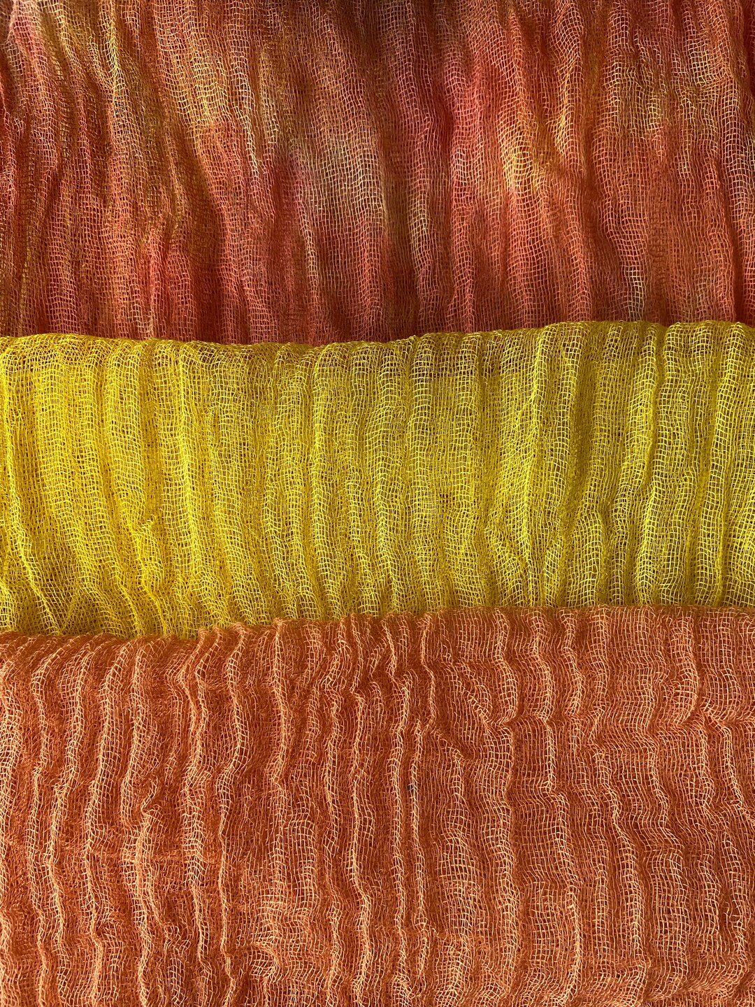 Cotton Gauze Scrim Hand Dyed Cheesecloth/table Runner/yellow /orange ...