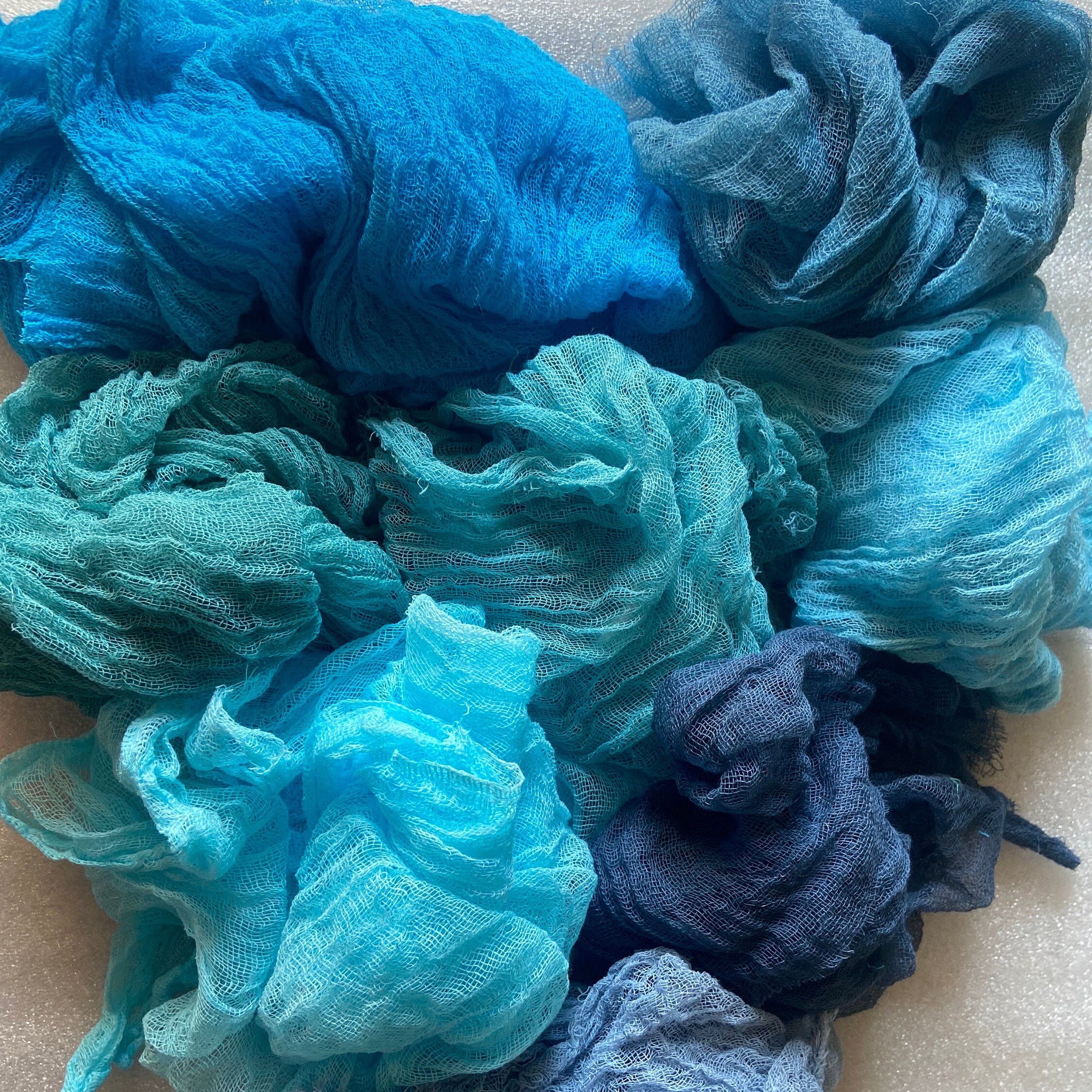 Hand Dyed Cotton Scrim: Turquoise Blue Teal Fiber Art Fabric - Etsy