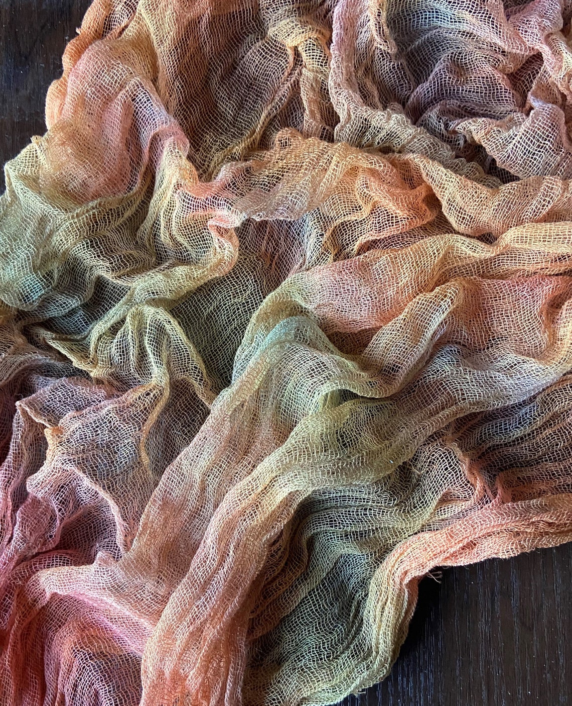 Cotton Gauze Scrim/ Hand Dyed Cheesecloth / Gauze Table Runner ...