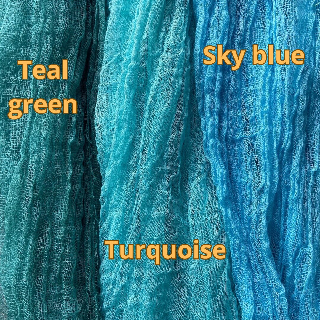 Boho Blue Cotton Gauze Table Runner: Hand-dyed Cheesecloth Scrim - Etsy