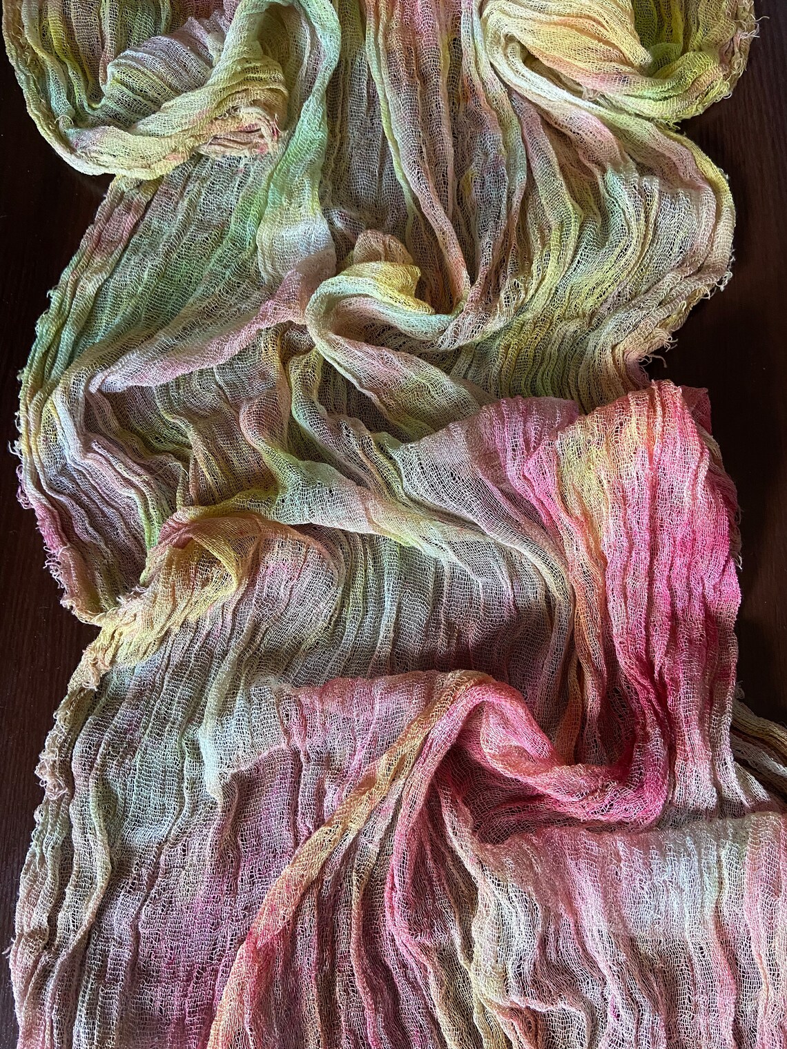 Cotton Gauze Scrim/ Hand Dyed Cheesecloth / Gauze Table Runner ...