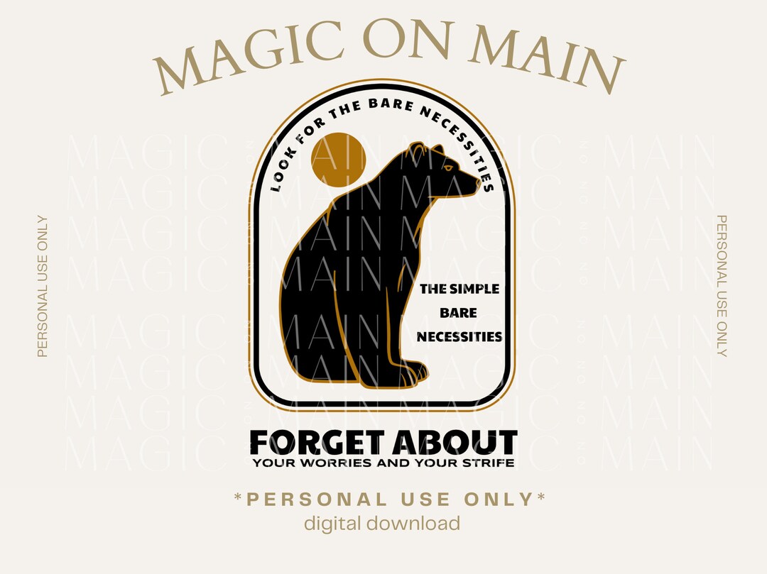 Personal Use Only Bare Necessities PNG Digital Download Inspired Shirt ...