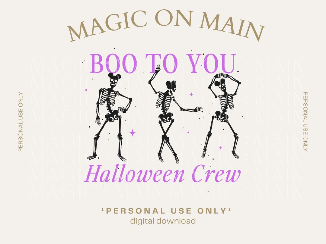 Personal Use Only **boo to You Halloween Crew Skeletons Purple - PNG ...