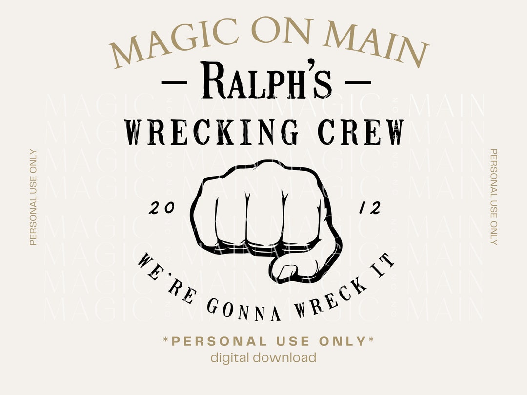 Personal Use Only ** Ralph's Wrecking Crew - PNG - Digital Download ...