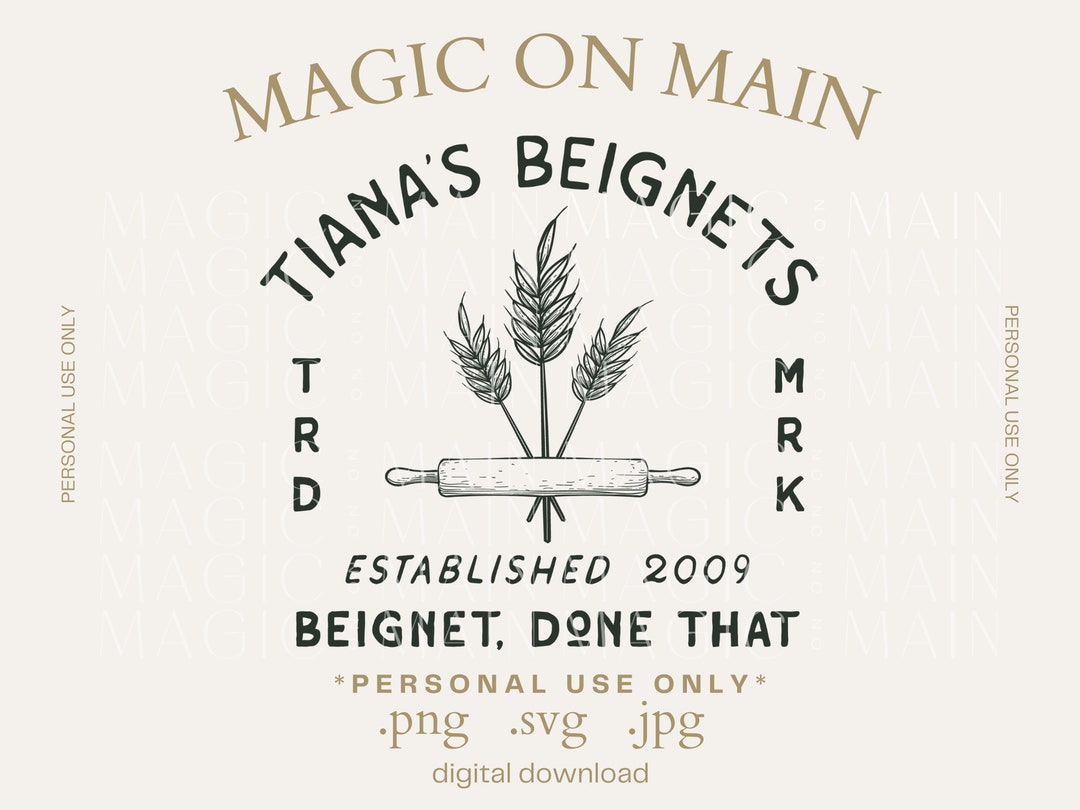 Personal Use Only Tiana's Beignets PNG SVG JPG - Etsy