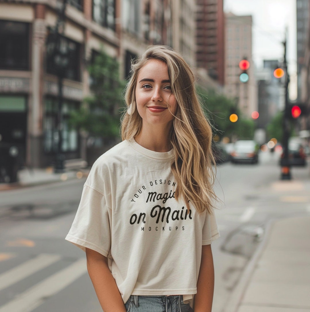 Photoshop Template, Ivory Boxy Comfort Colors 3023 T-shirt Female ...