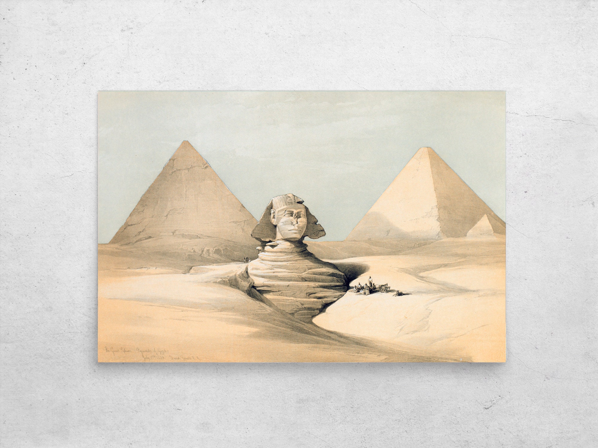 The Great Sphinx and Pyramids of Giza 1846 Poster by David - Etsy