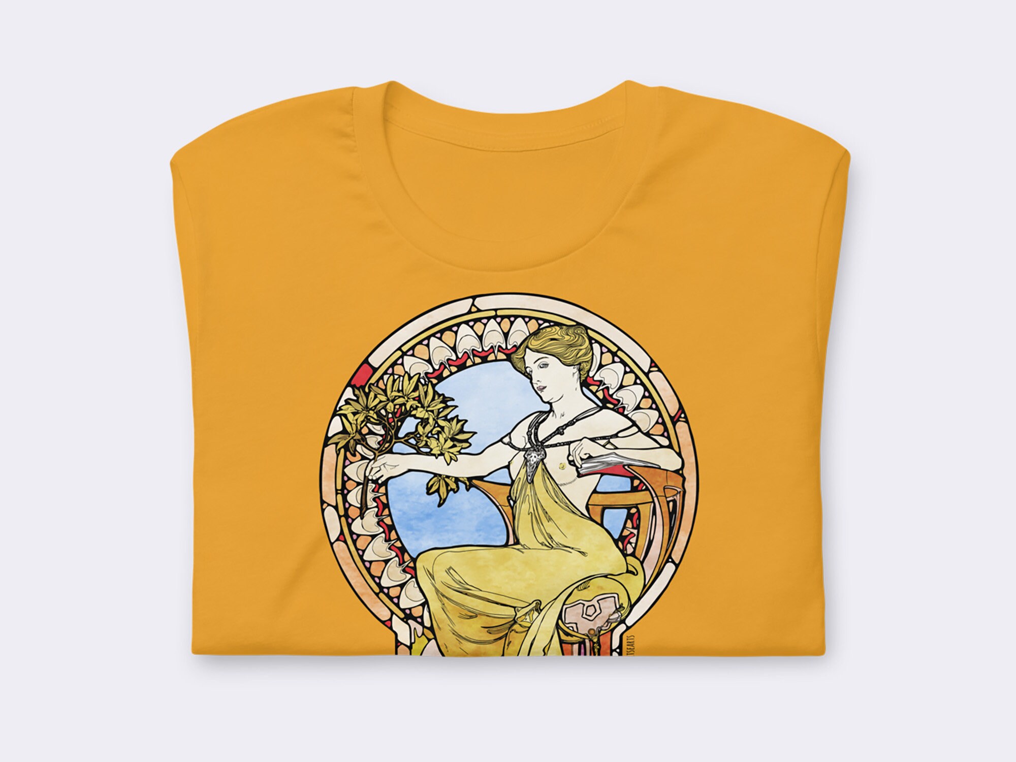 Art Nouveau T Shirt by Alphonse Mucha, Seated Woman (1901) - Etsy
