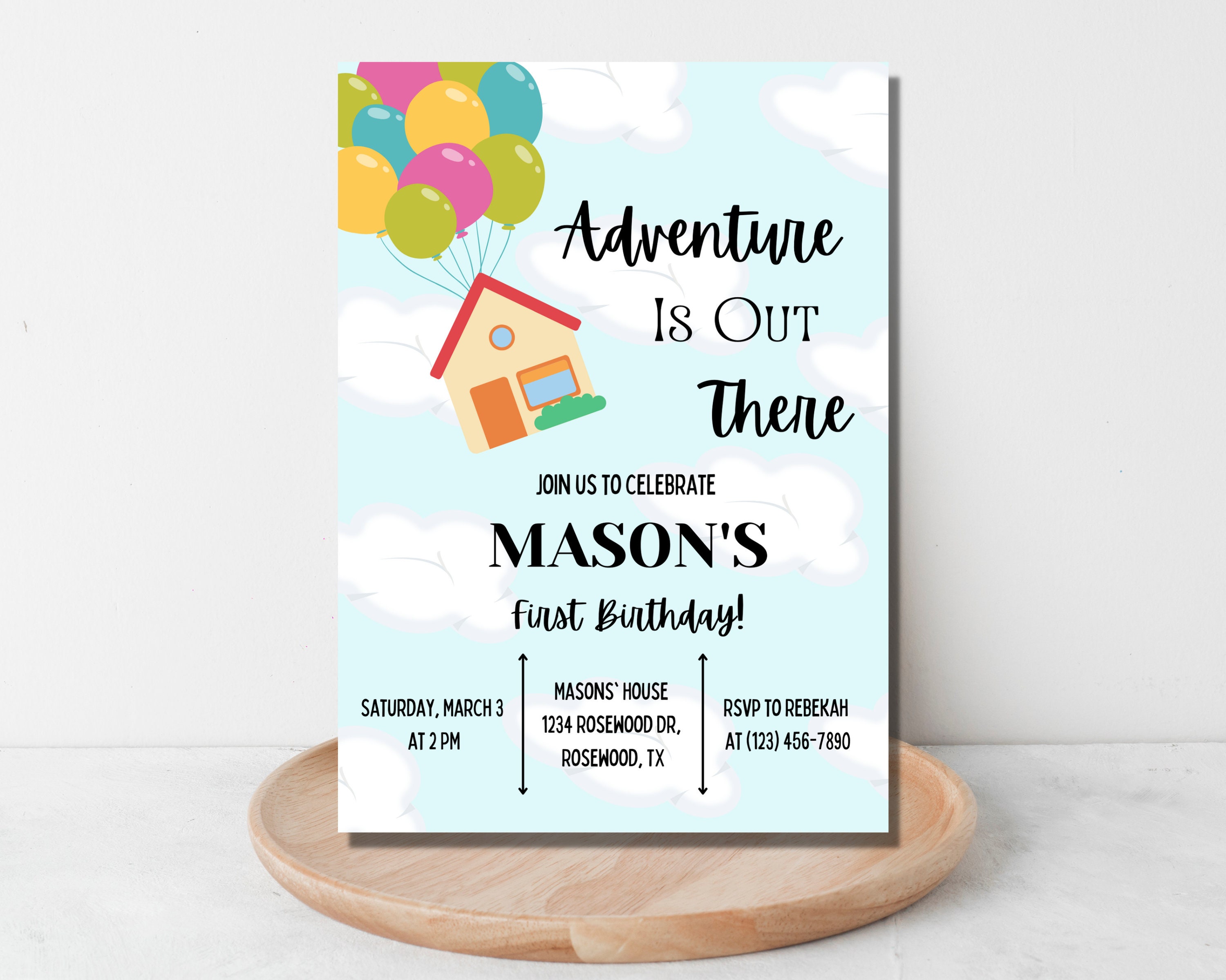 Up Theme Birthday Invitation | Instant Download | Customizable Template ...
