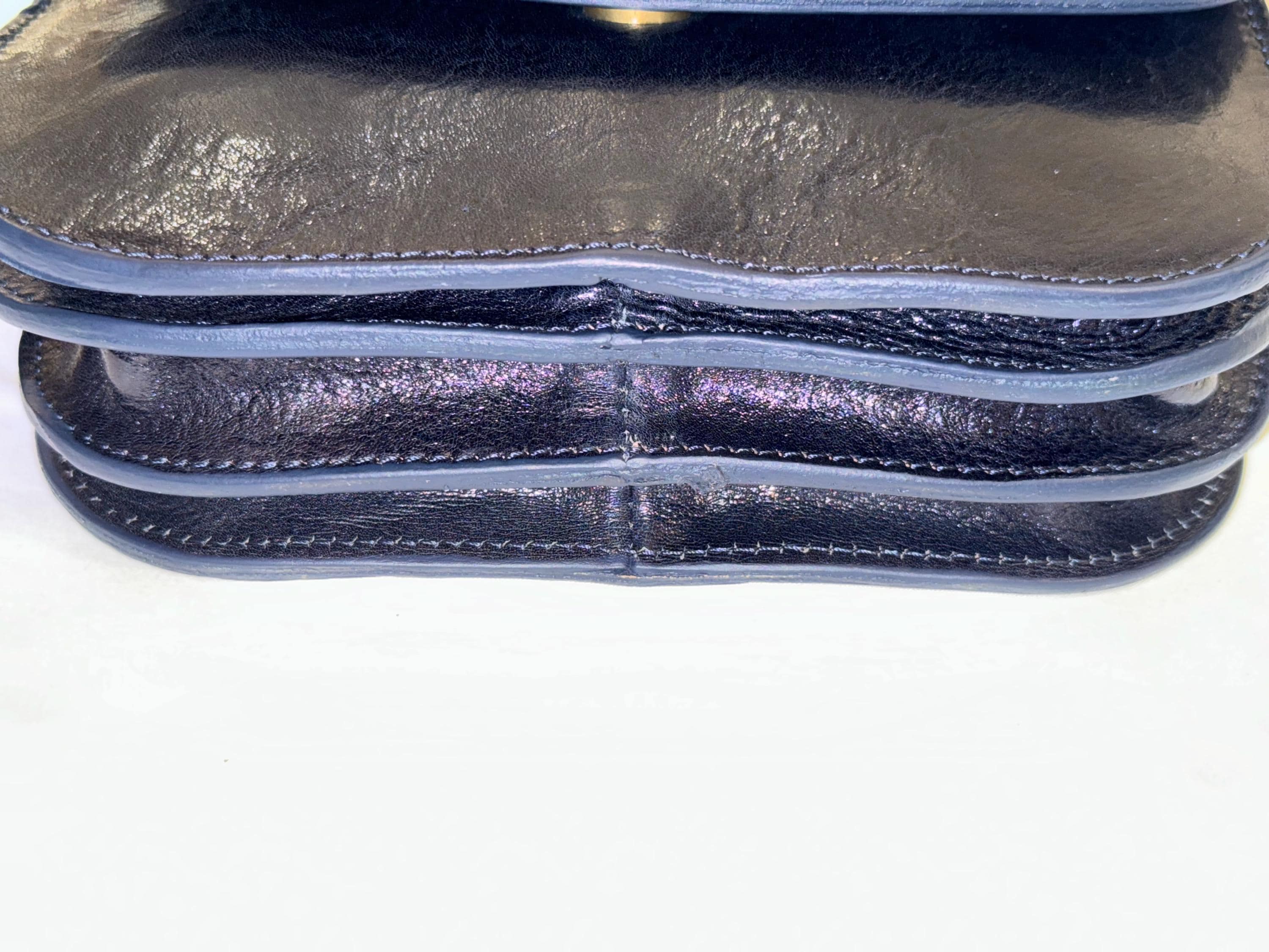 Women's Dark Blue Handmade Italian Leather Crossbody Bag – Made in ...