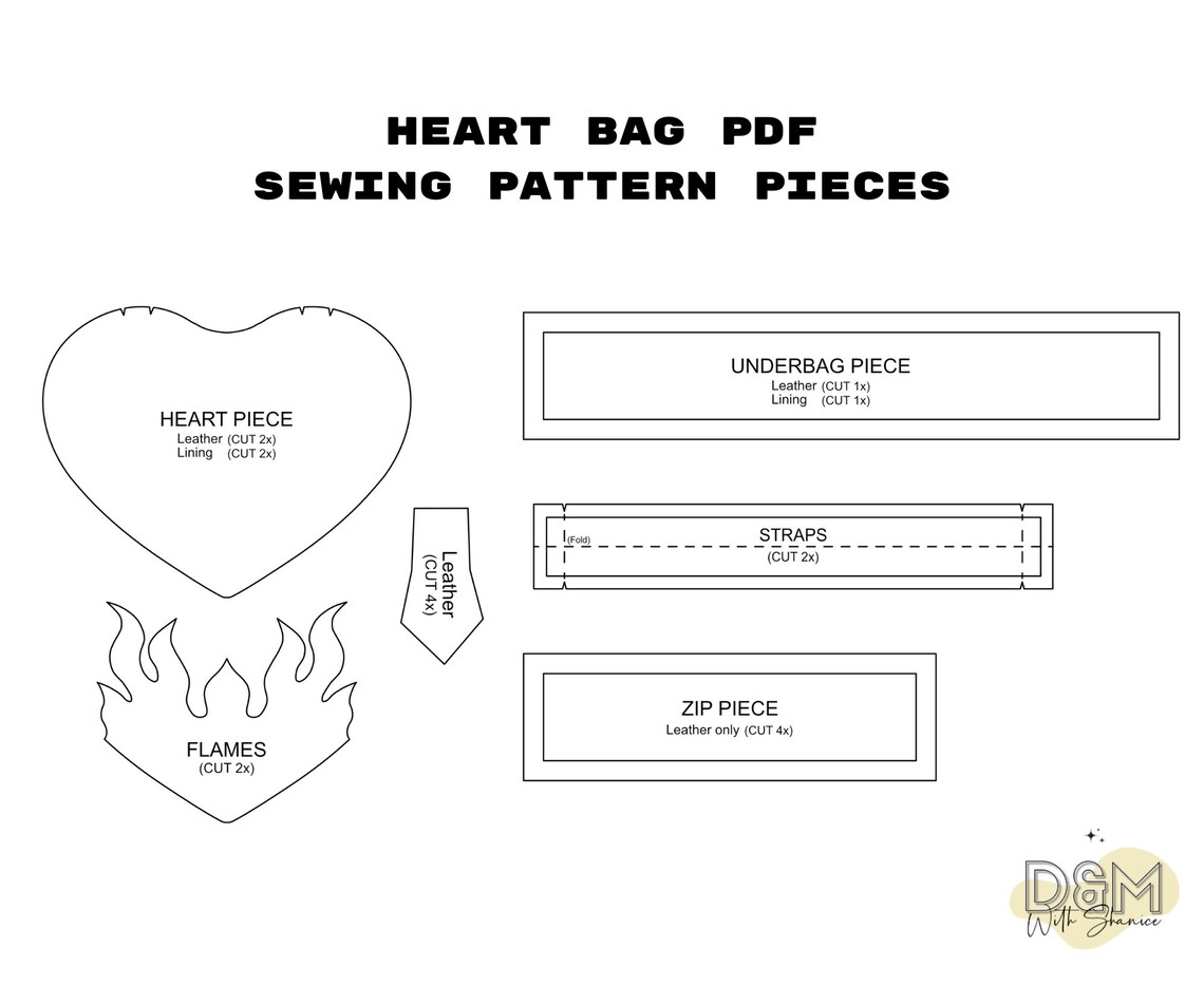 Heart Bag PDF Sewing Pattern - Etsy