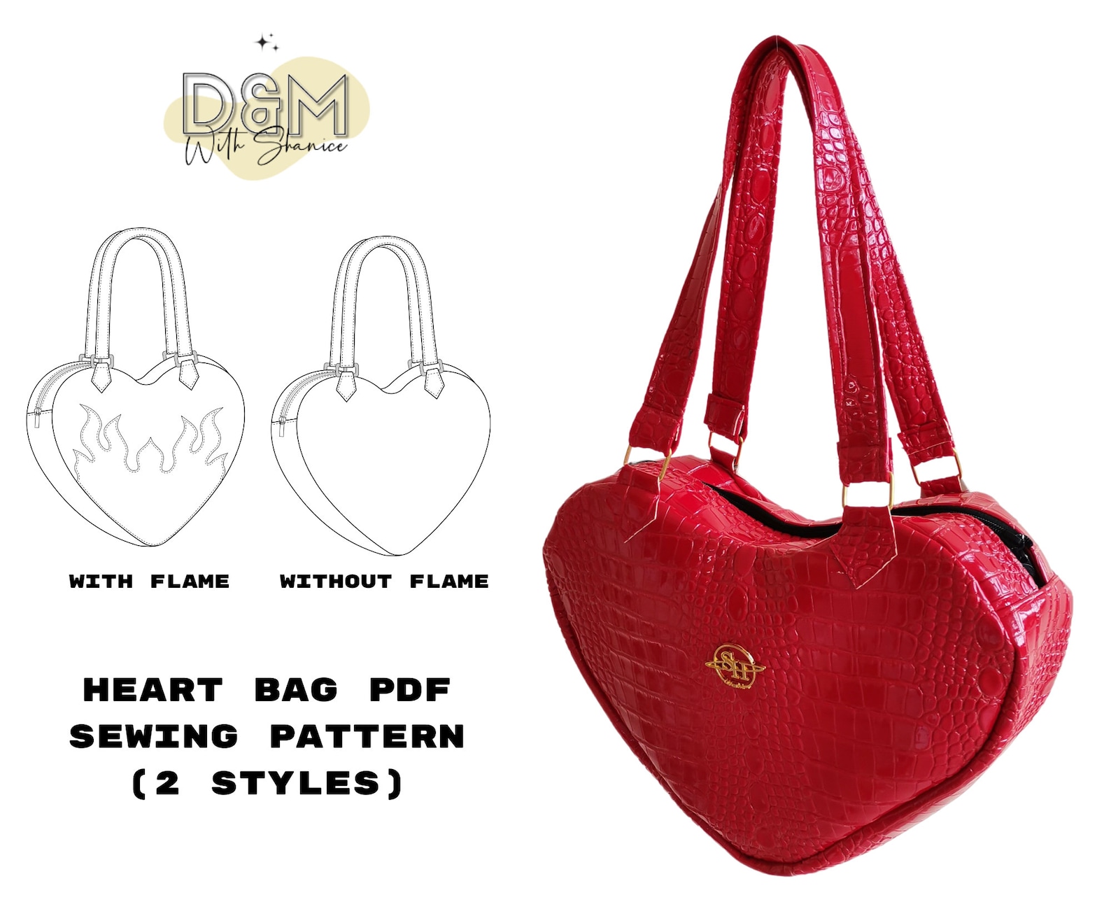 Heart Bag PDF Sewing Pattern - Etsy