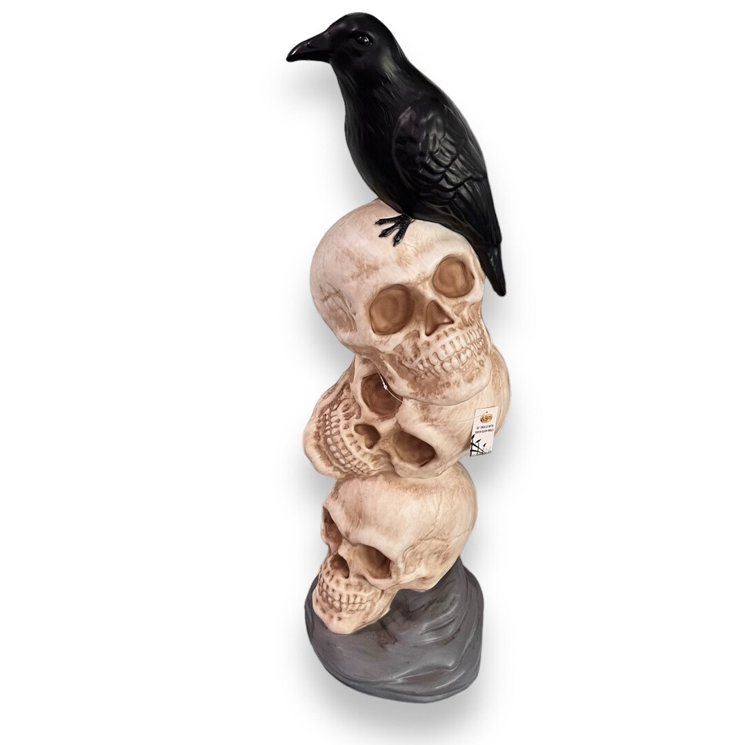 NEW 2024 Cracker Barrel Skulls With Raven Goth Blowmold Blow Mold 3' - Etsy