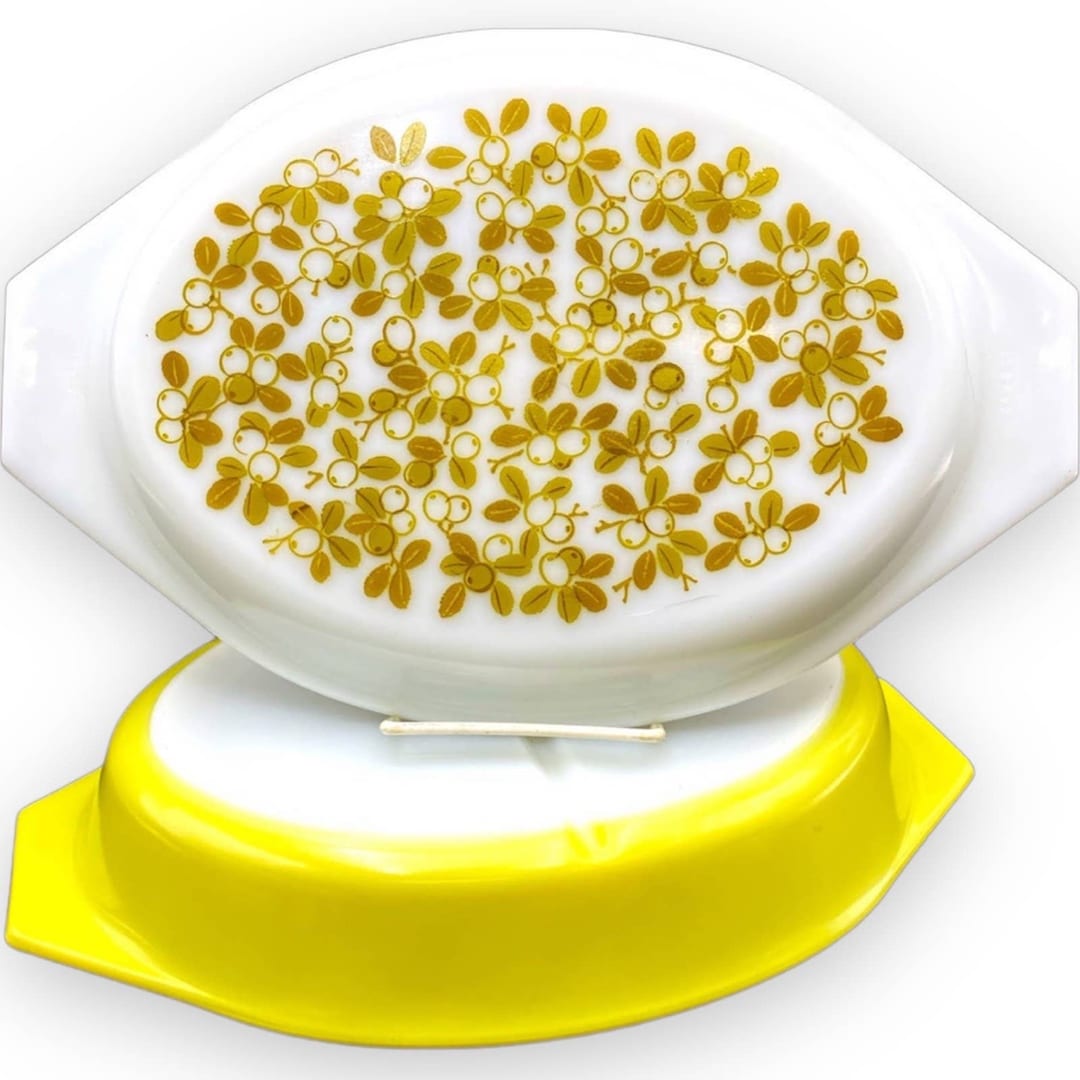 Vintage Pyrex Green Verde Olive Divided Lid Covered Casserole - 1 QT ...