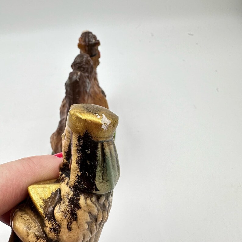 Vintage Nativity Camel and King Figurines Putz Plaster Mache Germany ...