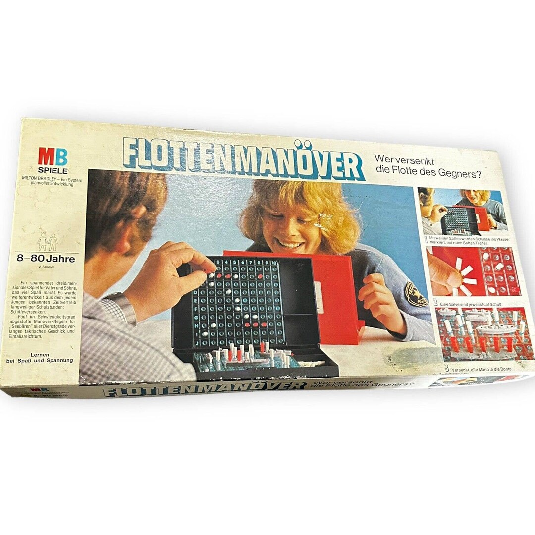 Vintage FLOTTENMANöVER BATTLESHIP Game 70s by Milton Bradley German ...
