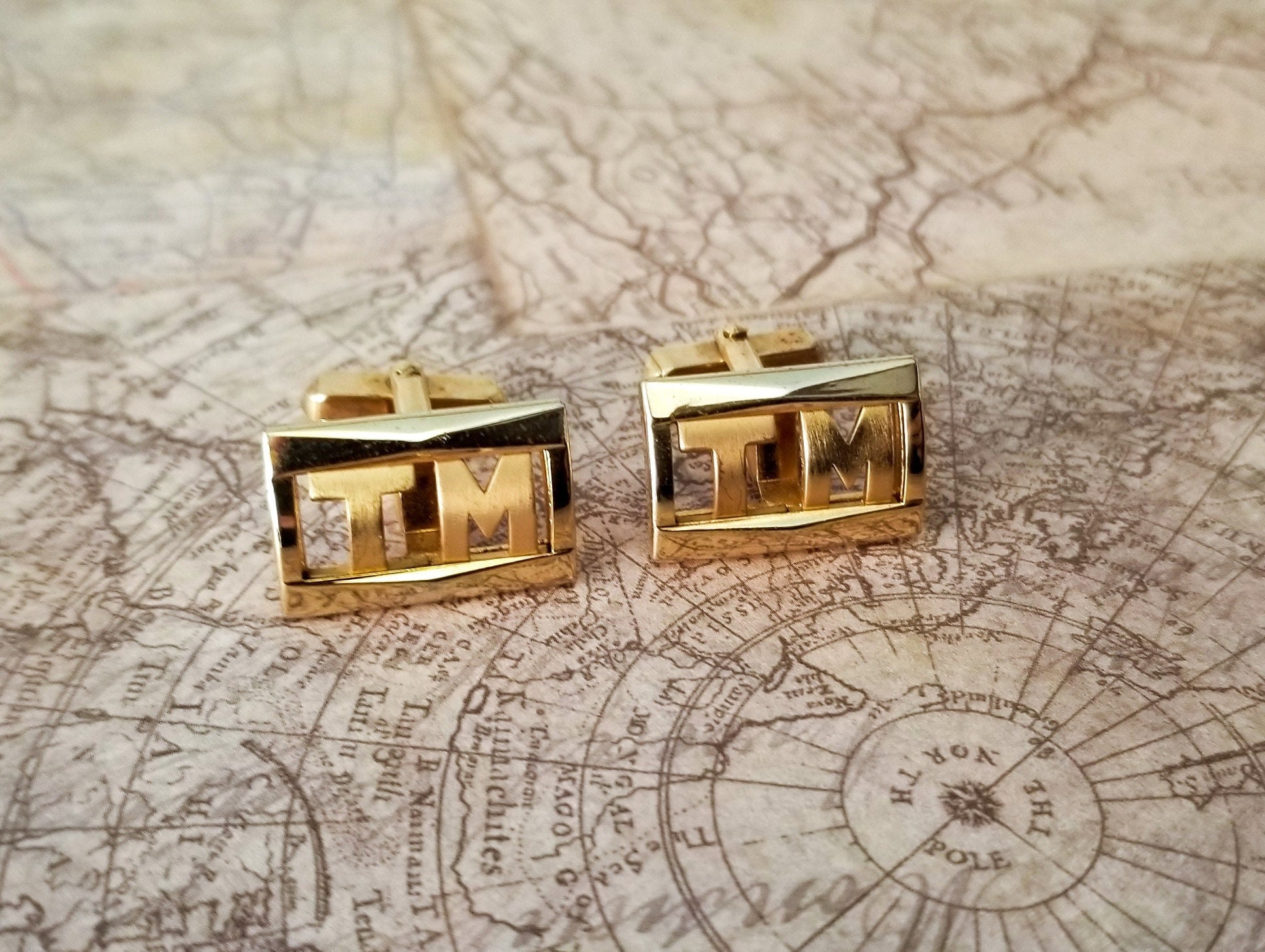 Vintage Anson Letter M Gold Tone Cufflinks - Etsy