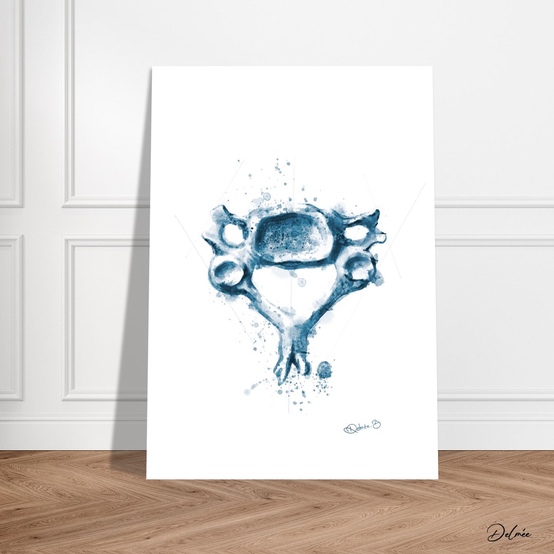 Cervical Vertebra Joint Watercolor Painting Handmade - Etsy