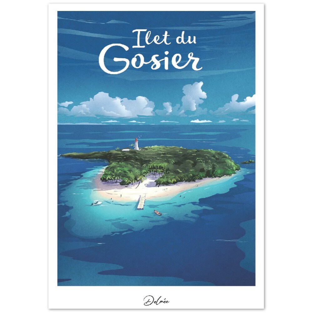 Guadeloupe : Ilet Du Gosier Voyage Vintage Poster vendu par Musya ...