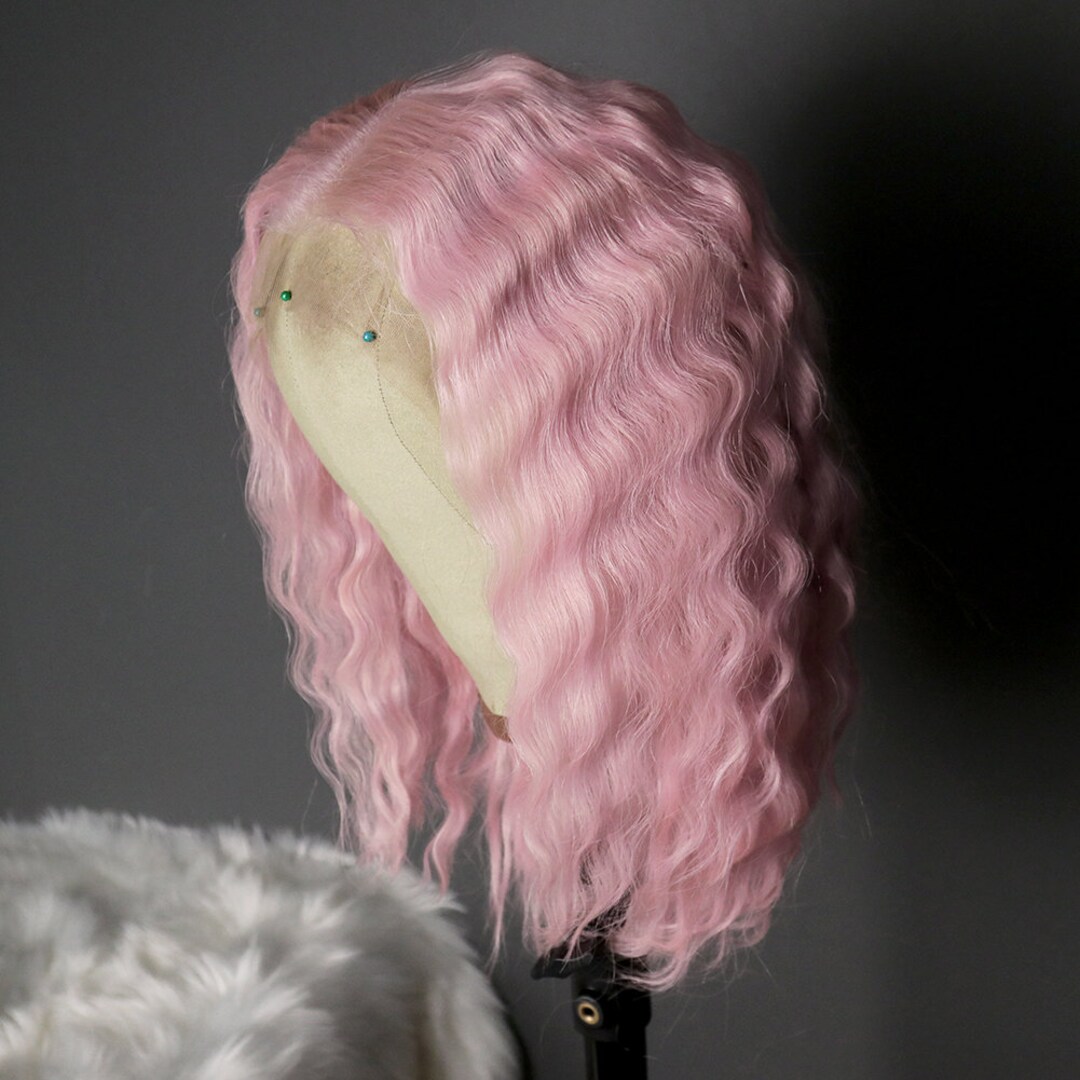 Custom Baby Pink Curly BOB Lace Front Wig Human Hair - Etsy
