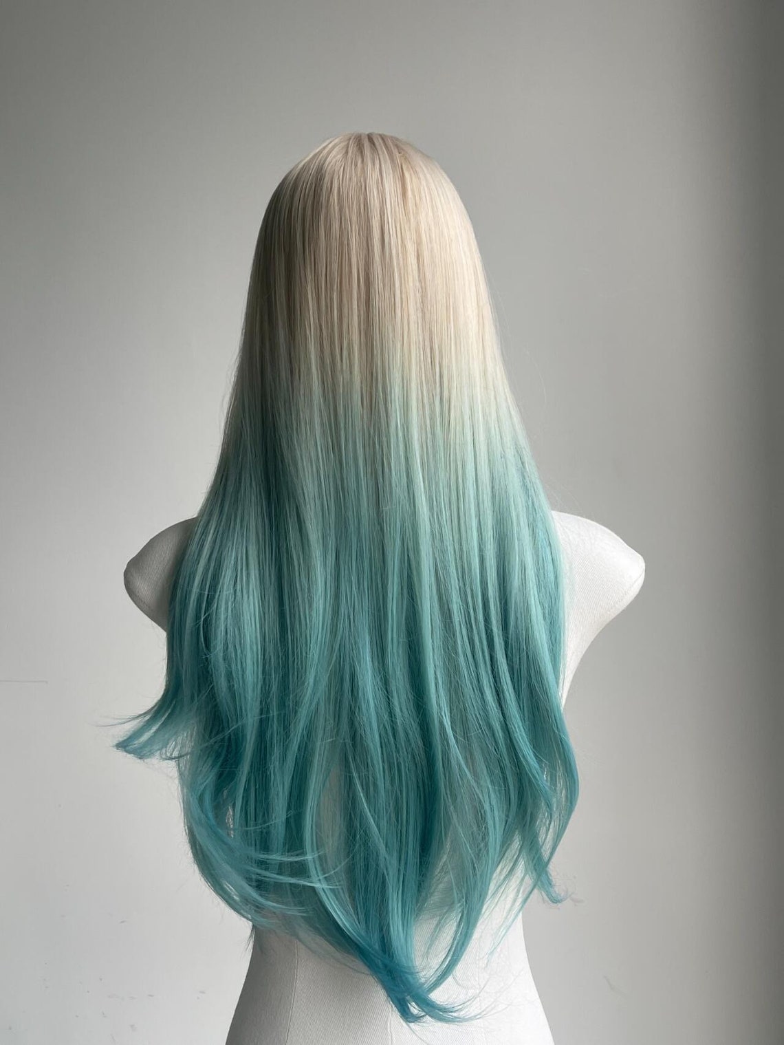 Sea Blue Lace Wig Women Wig Synthetic Fibers Party Wigs - Etsy