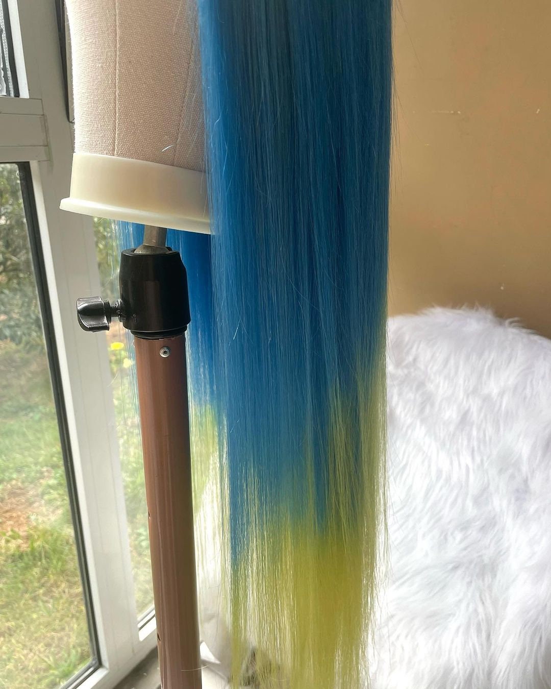 Blue Yellow Ombre Color Lace Front Wig Human Hair - Etsy