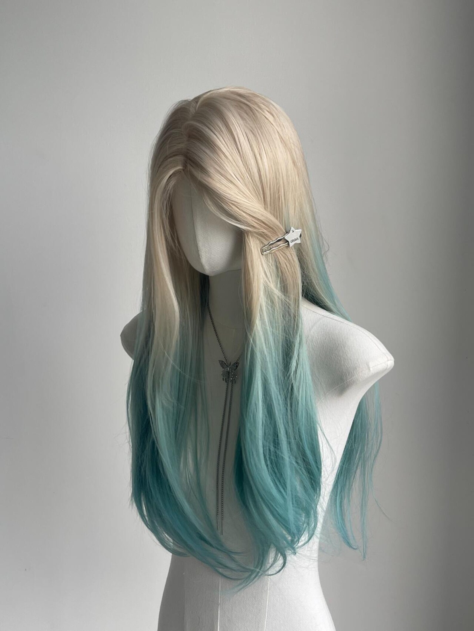 Sea Blue Lace Wig Women Wig Synthetic Fibers Party Wigs - Etsy