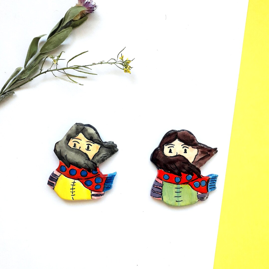 Ceramic Character Magnets, Quirky Decorative Magnets, Magnetic Needle ...