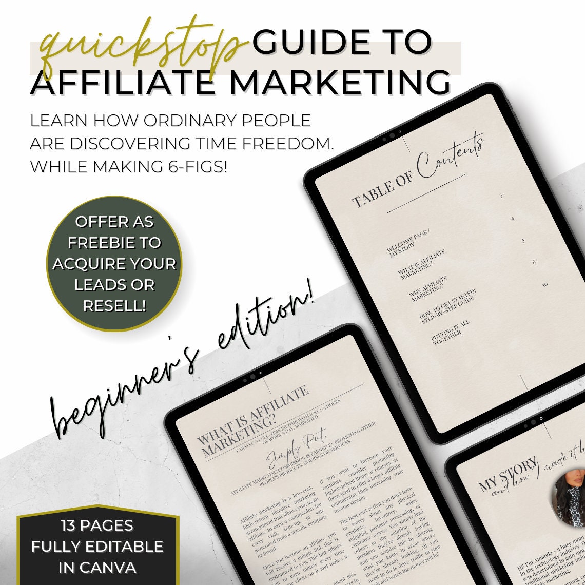 Done for You Affiliate Marketing Beginner's Guide, Private Label PLR ...