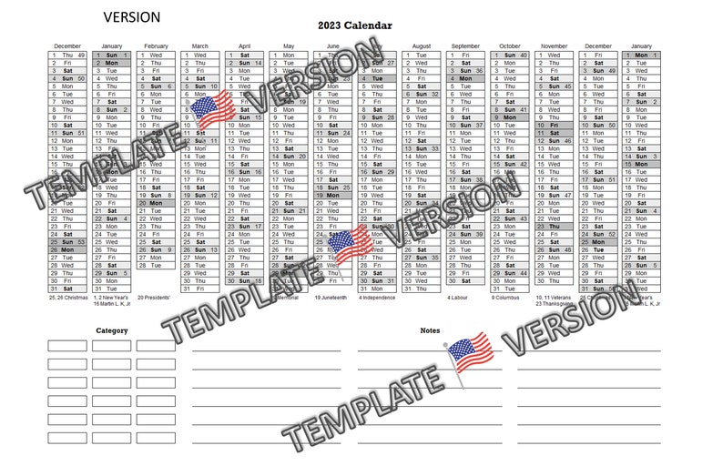 One Page US 2023 Calendar Week Numbers Printables - Etsy One Page US 2023 Calendar Week Numbers Printables - Etsy