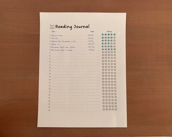 Printable Reading Journal, Reading List, Book Review, Reading Tracker ...