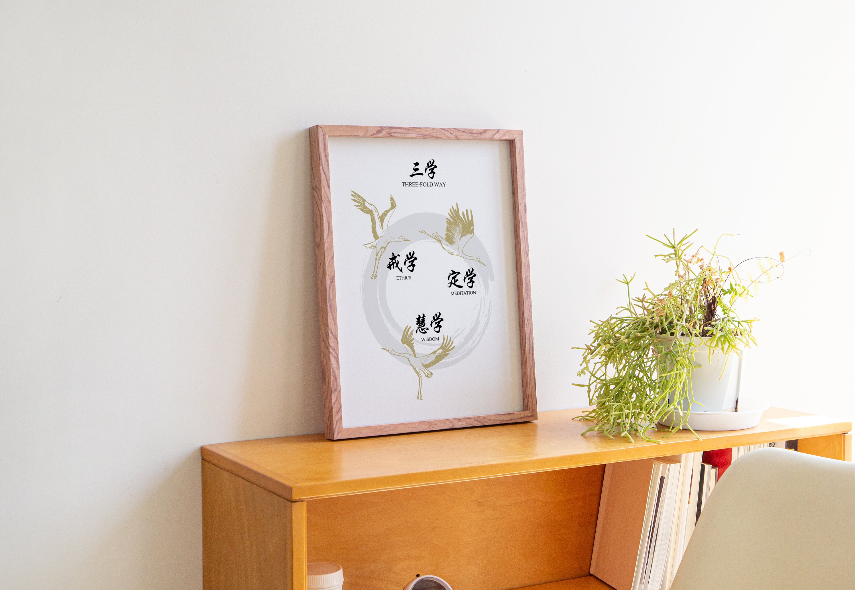 Three-fold Way DIGITAL DOWNLOAD Print Poster white Buddhist Wall Art - Etsy