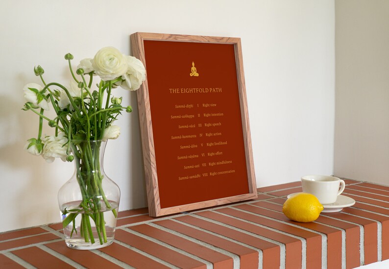 Noble Eight Fold Path With Pali Translation FRAMED or UNFRAMED Print ...