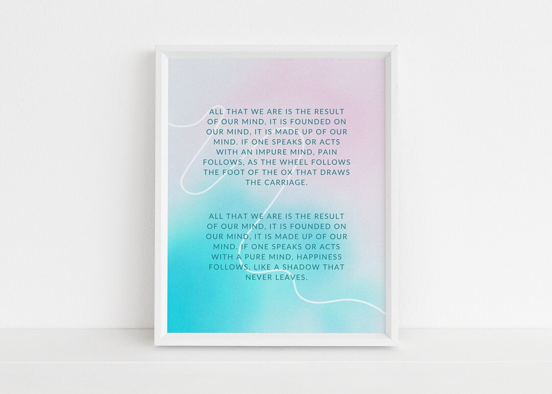 Dhammapada Buddhist Quote Poster Print Wall Art - Etsy