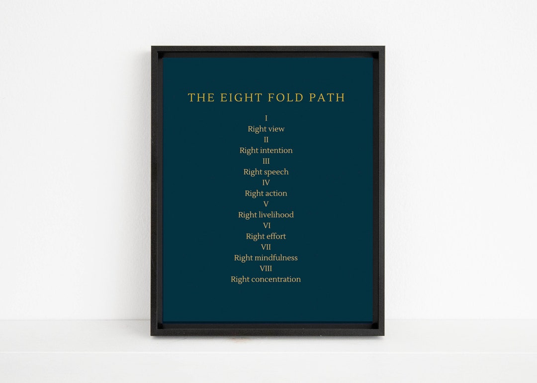Noble Eight Fold Path DIGITAL DOWNLOAD Print Poster teal Blue Printable Buddhist Wall Art - Etsy