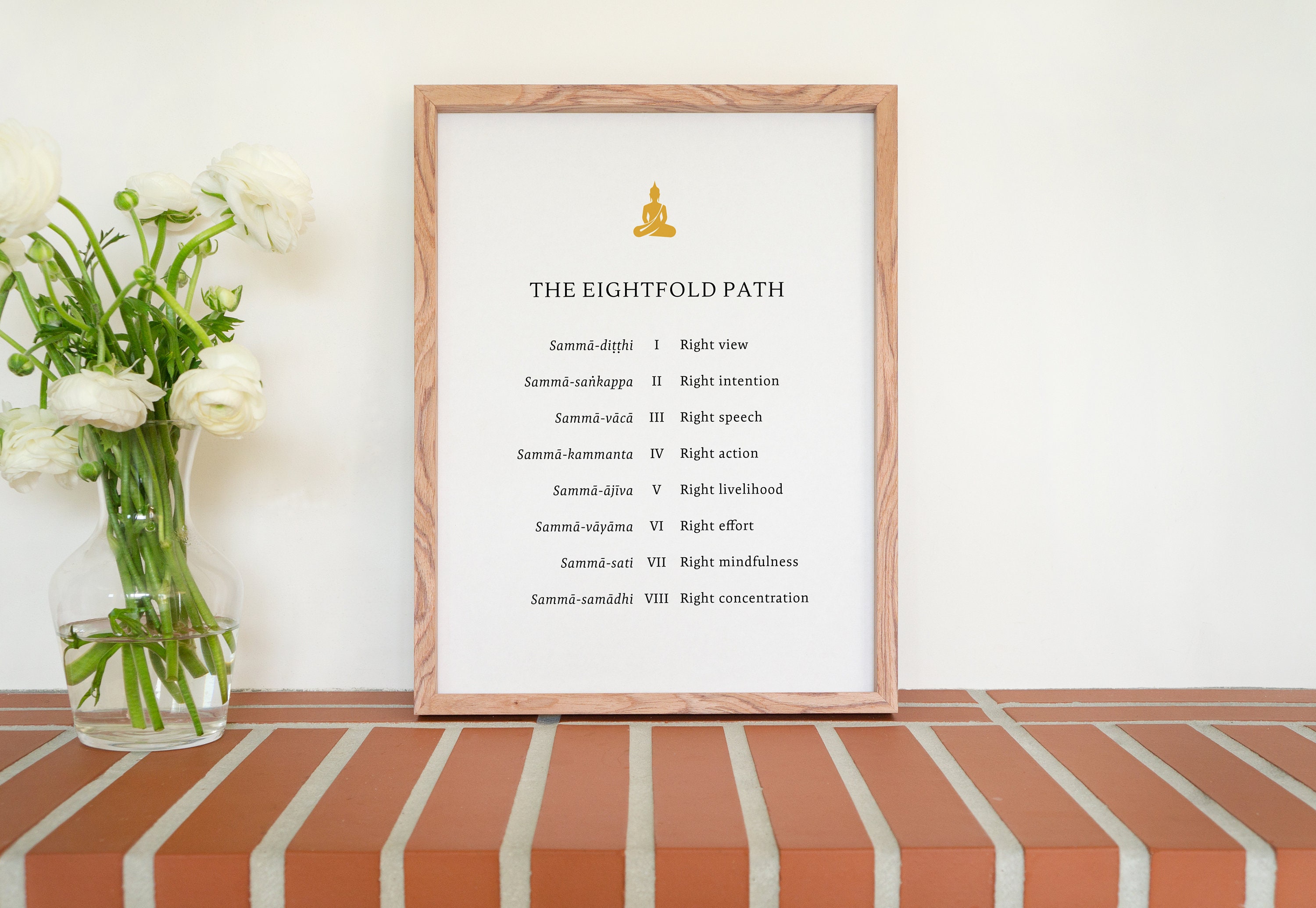 Noble Eight Fold Path With Pali Translation FRAMED or UNFRAMED Print ...