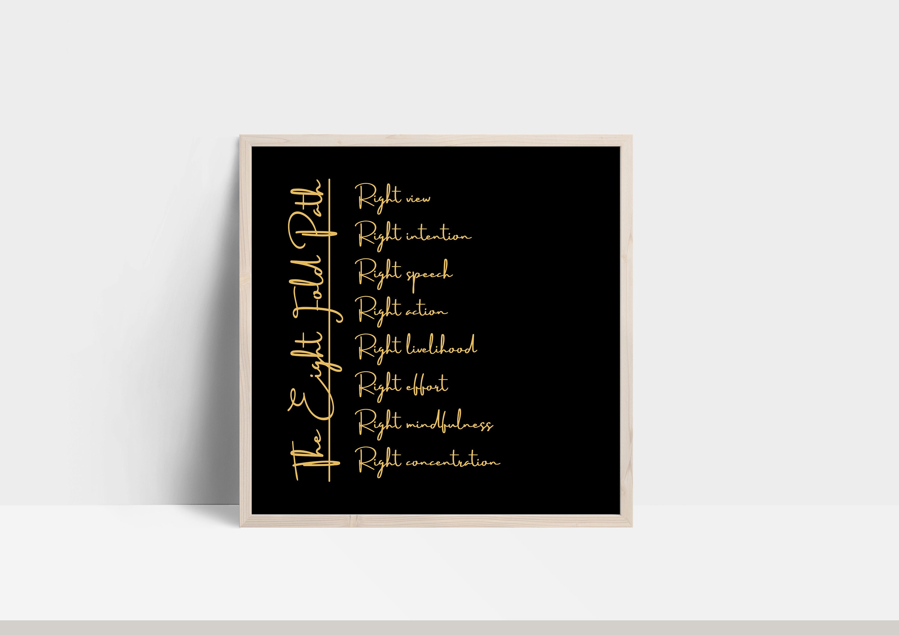 Eight Fold Path DIGITAL DOWNLOAD Print Poster black Buddhist Wall Art ...