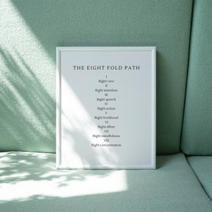 Noble Eight Fold Path DIGITAL DOWNLOAD Print Poster Printable Buddhist Wall Art - Etsy