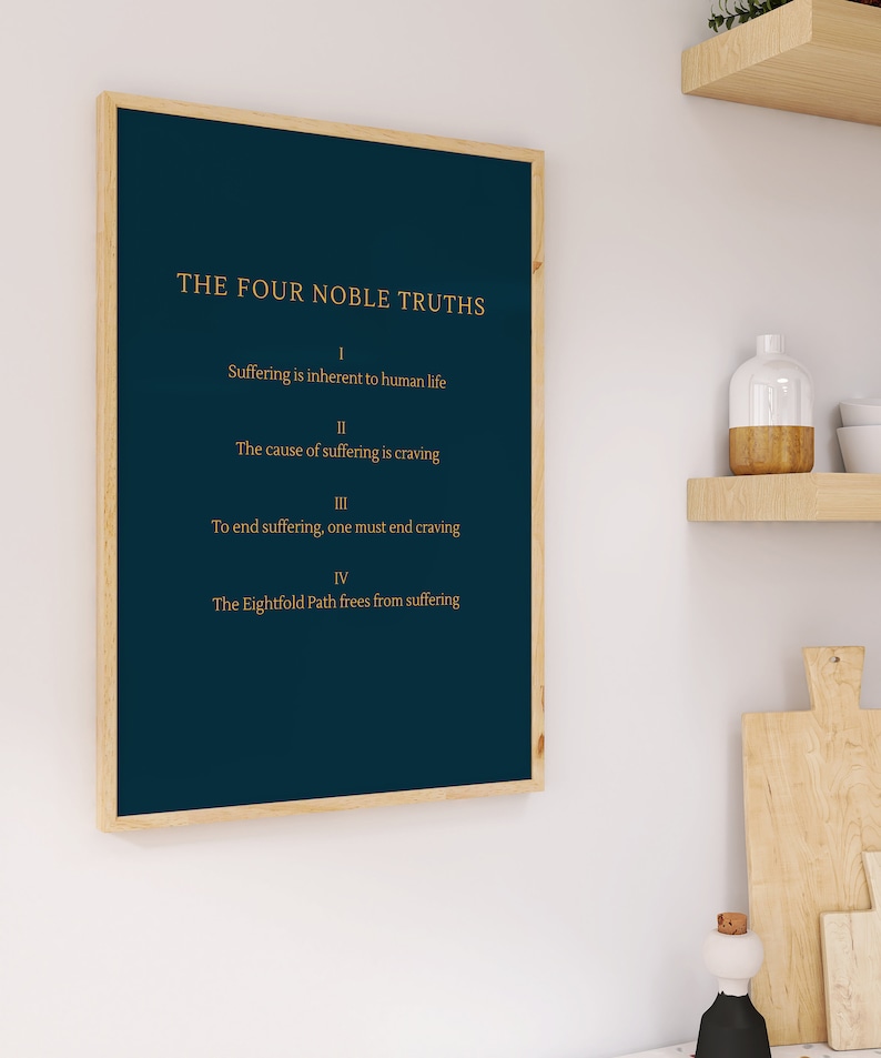 Four Noble Truths DIGITAL DOWNLOAD Print Poster teal Blue - Etsy