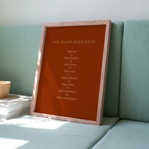 Noble Eight Fold Path DIGITAL DOWNLOAD Print Poster terracotta Red Printable Buddhist Wall Art ...