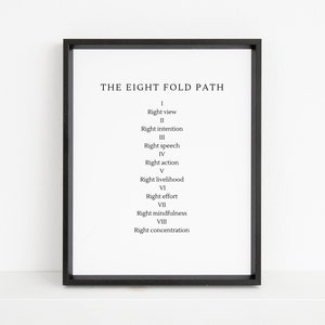 Noble Eight Fold Path DIGITAL DOWNLOAD Print Poster Printable Buddhist Wall Art - Etsy