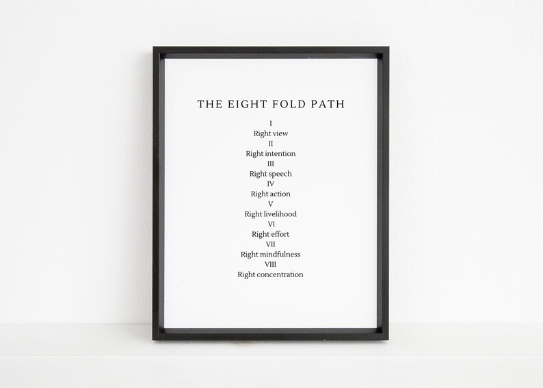 Noble Eight Fold Path DIGITAL DOWNLOAD Print Poster Printable Buddhist ...