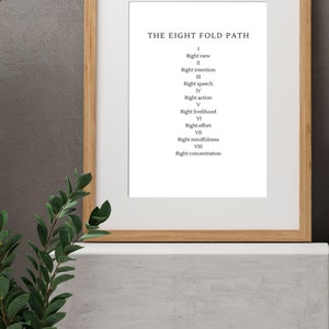 Noble Eight Fold Path DIGITAL DOWNLOAD Print Poster Printable Buddhist Wall Art - Etsy