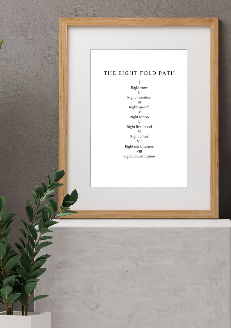 Noble Eight Fold Path DIGITAL DOWNLOAD Print Poster Printable Buddhist ...