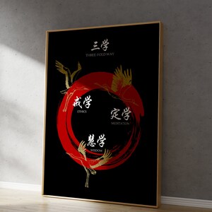 Three-fold Way DIGITAL DOWNLOAD Print Poster black Buddhist Wall Art - Etsy