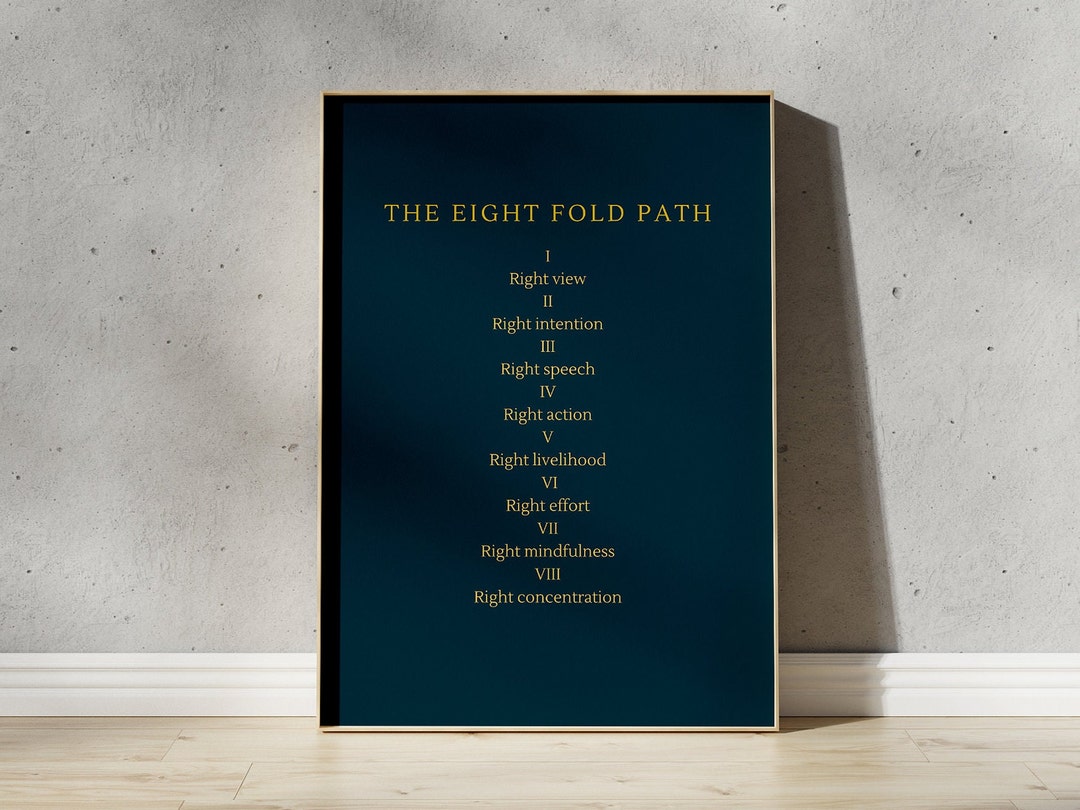 Noble Eight Fold Path FRAMED or UNFRAMED Print Poster teal Blue Buddhist Wall Art - Etsy