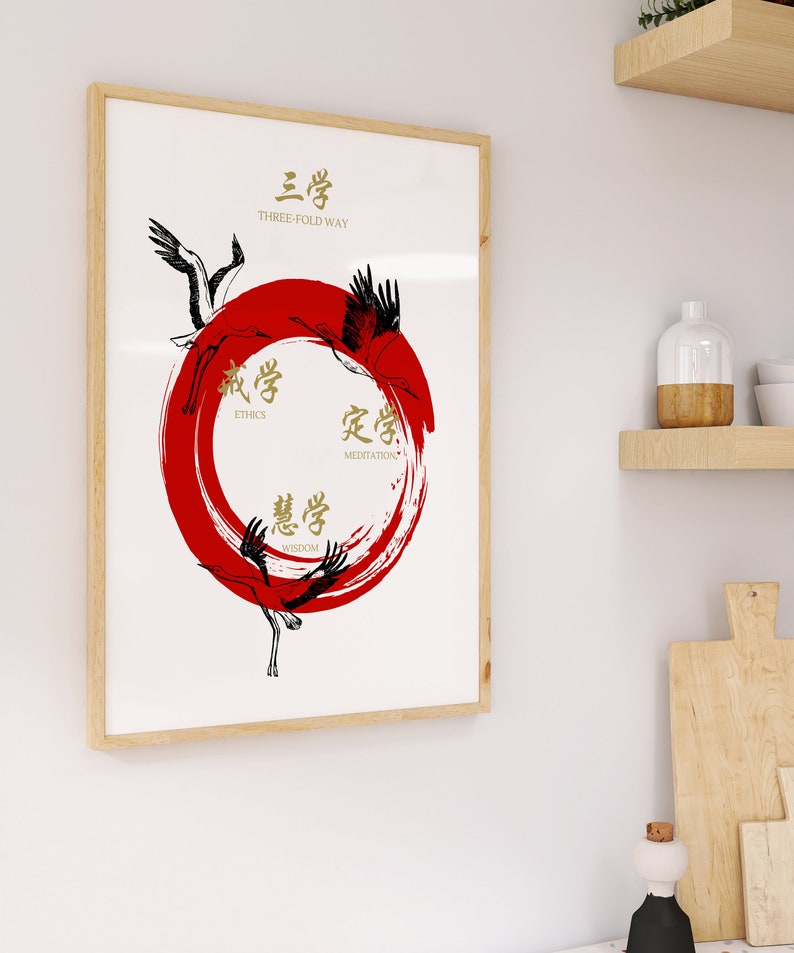 Three-fold Way FRAMED or UNFRAMED Print Poster red - Etsy